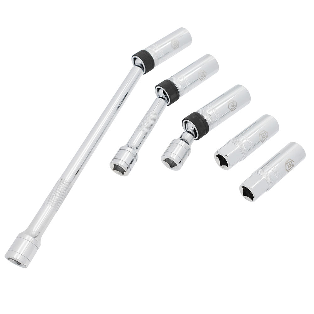 MICHAELPRO MP005043 5-PIECE 3/8-INCH DRIVE MAGNETIC SWIVEL SPARK PLUG ...