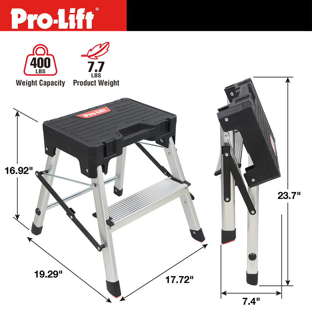 Pro-Lift Two Step Ladder with Storage– MVP Super Store