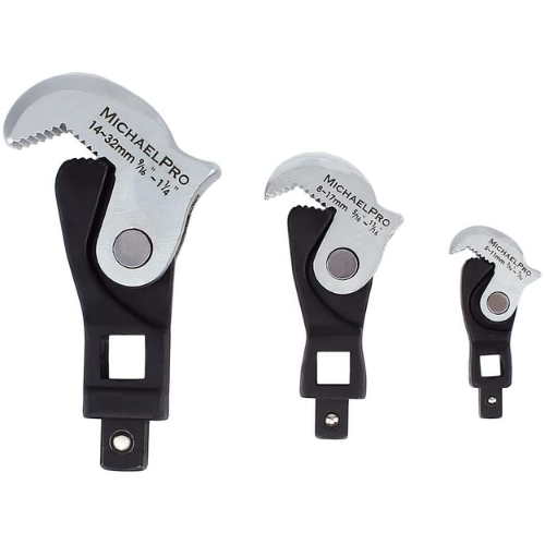 MichaelPro 3-Pc Spring-Loaded Auto Size Adjusting Crowfoot Wrench Set ...